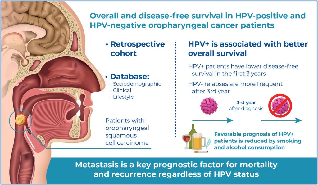 Overall and disease-free survival in patients with HPV-positive and HPV ...